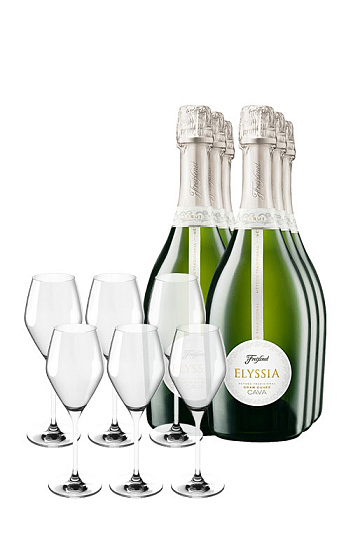 Comprar Pack Elyssia Gran Cuvée Brut com Copos (x6) | Bodeboca